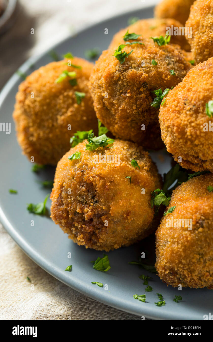 Fried Homemade Dutch Bitterballen with Spicy Mustard Stock Photo - Alamy