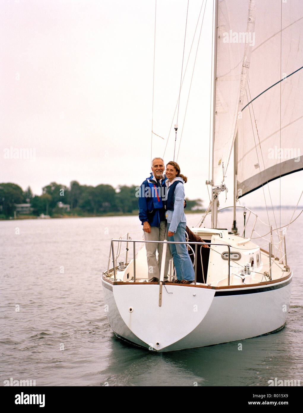 Two mature couples boat sea hi-res stock photography and images - Alamy