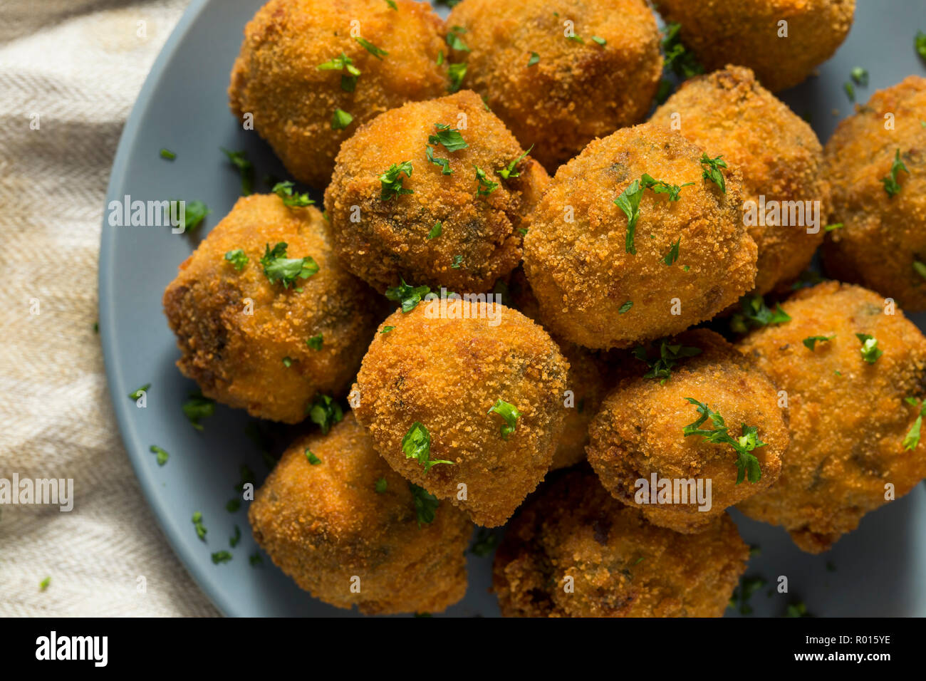 Fried Homemade Dutch Bitterballen with Spicy Mustard Stock Photo - Alamy