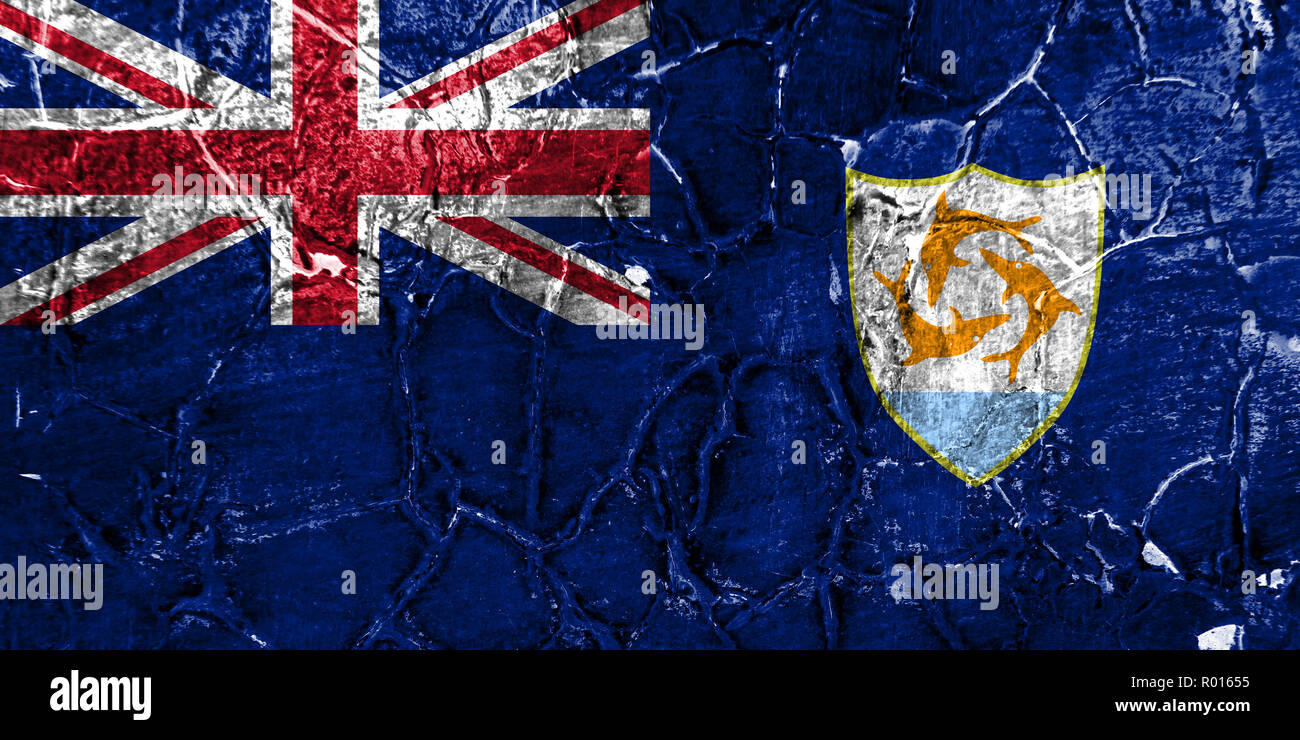 Anguilla grunge flag, British Overseas Territories, Britain dependent ...