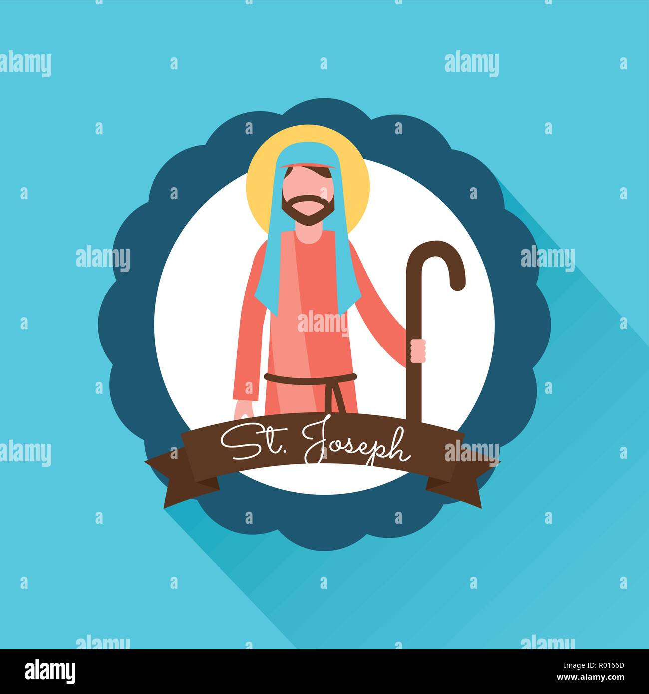 manger epiphany sticker joseph ribbon vector illustration Stock Vector ...