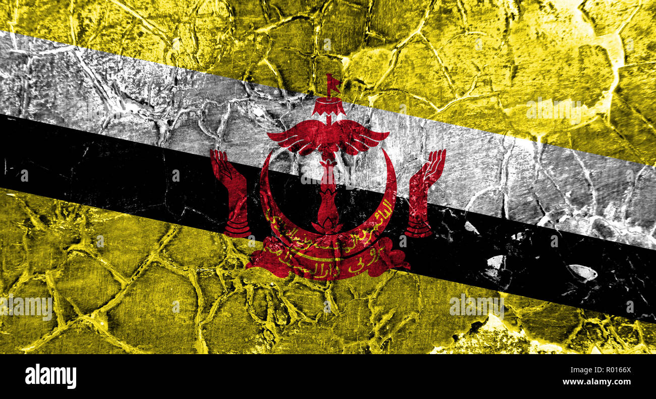 Old Brunei grunge background flag Stock Photo - Alamy