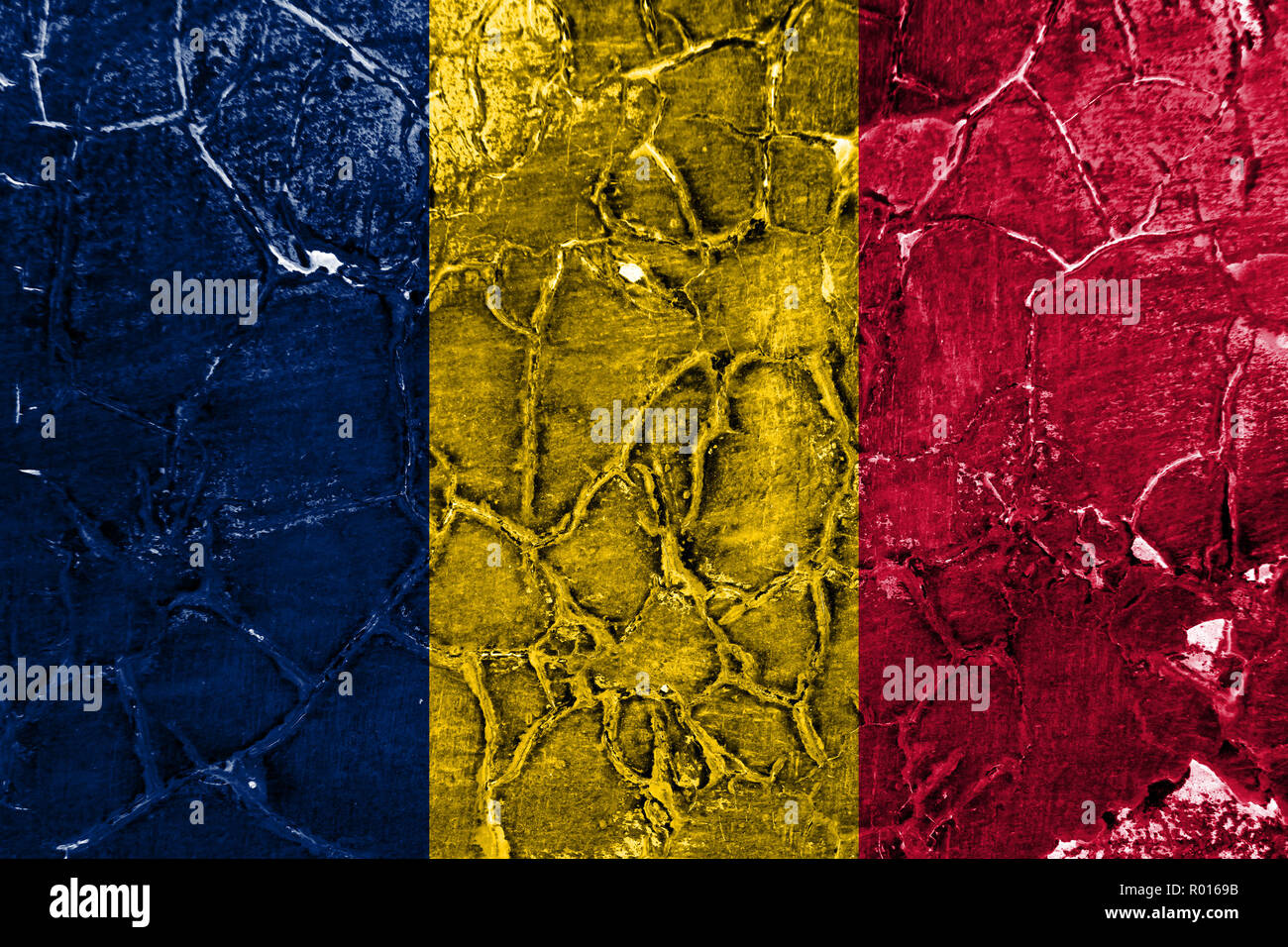 Old Chad grunge background flag Stock Photo - Alamy