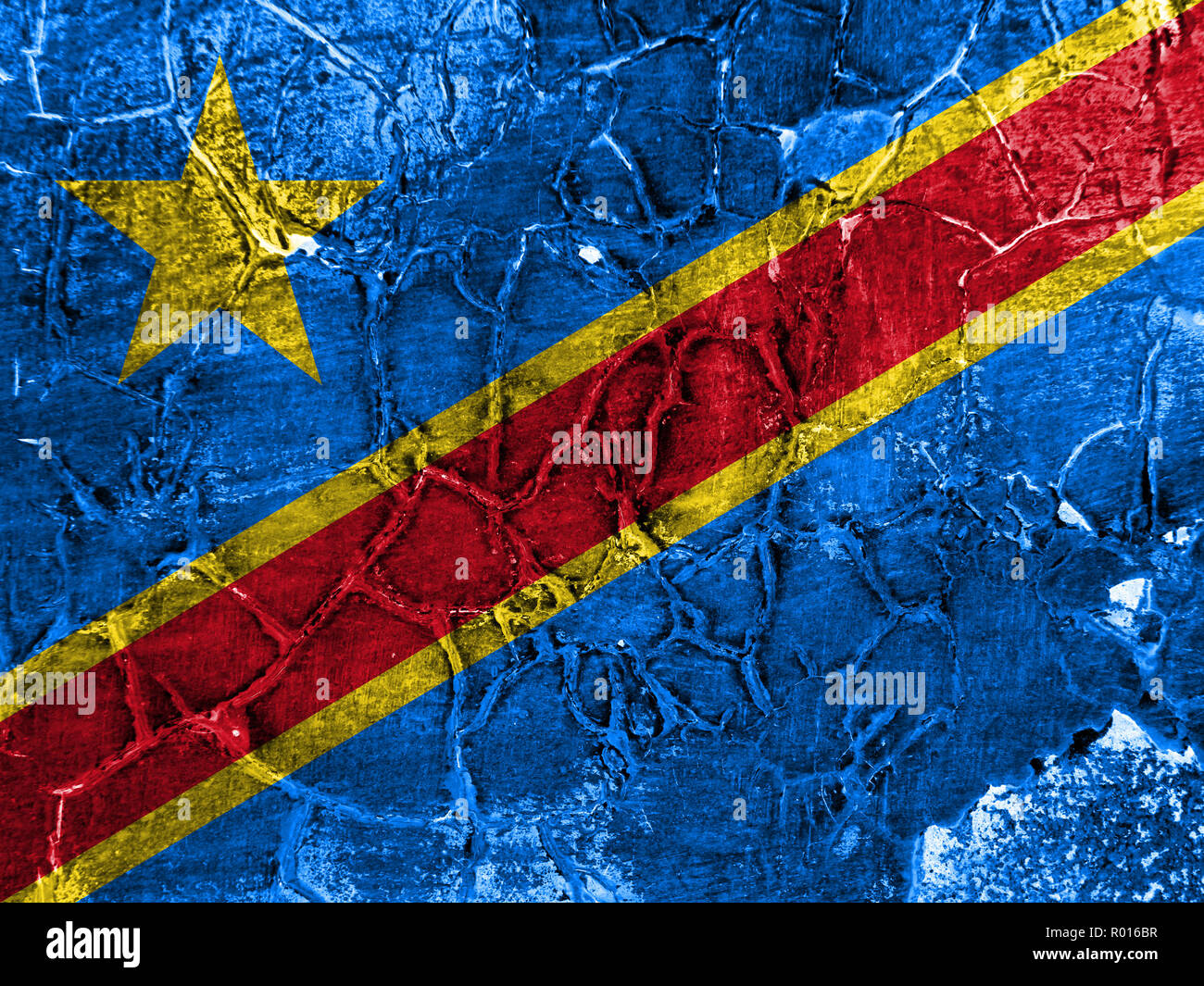 Fabric flag of the democratic republic of congo hi-res stock ...