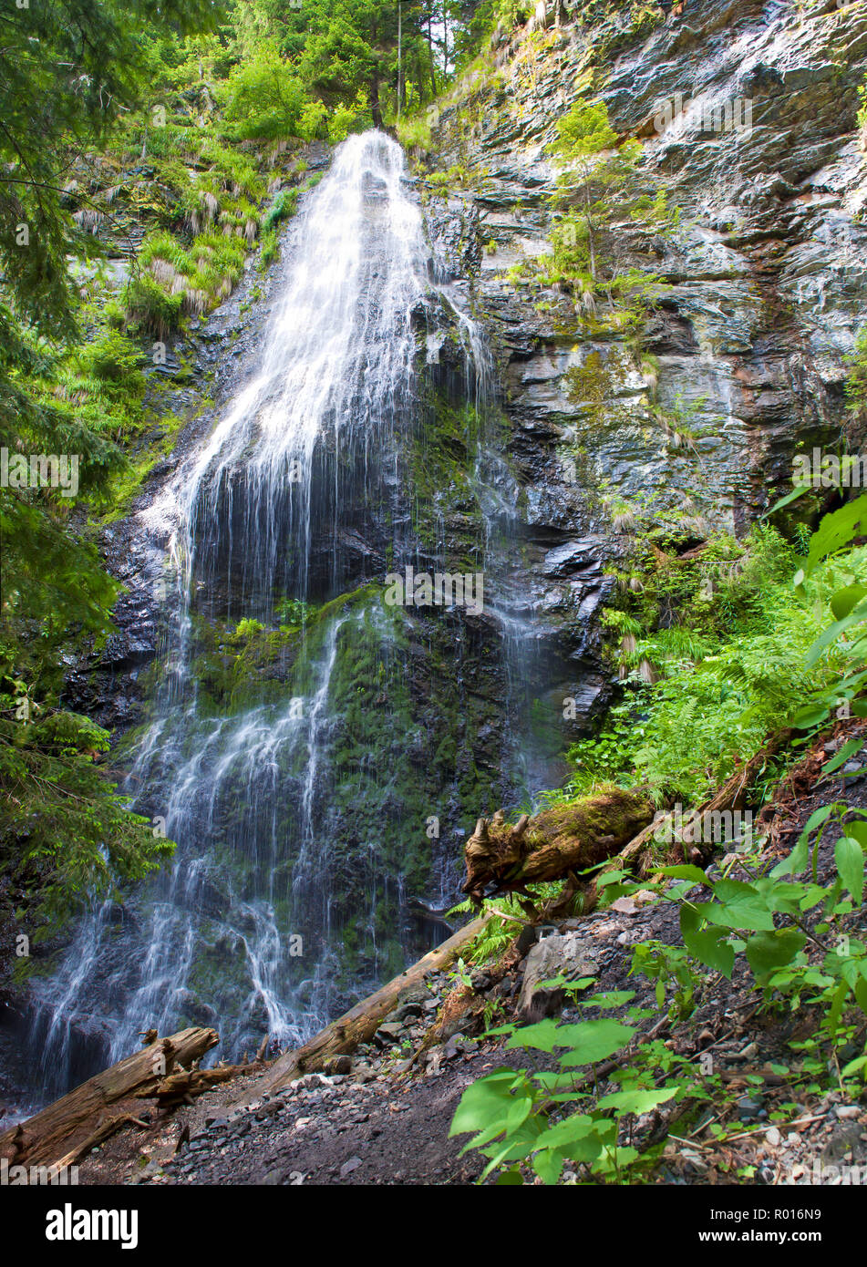 Beautiful waterfall on mountain slope hi-res stock photography and ...