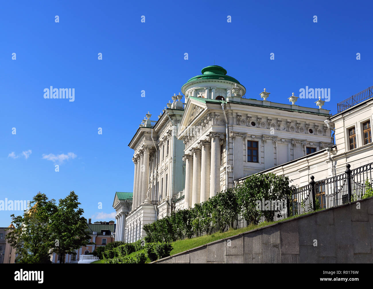 Classical building of the late eighteenth century with rotunda, columns ...