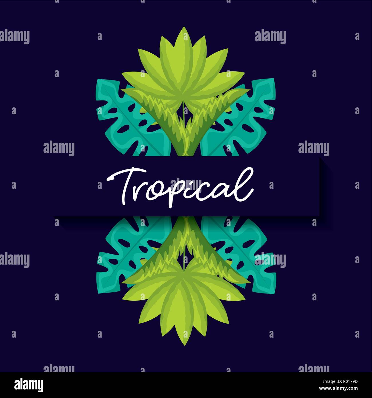 leaves sign green flower plant vector illustration Stock Vector Image ...