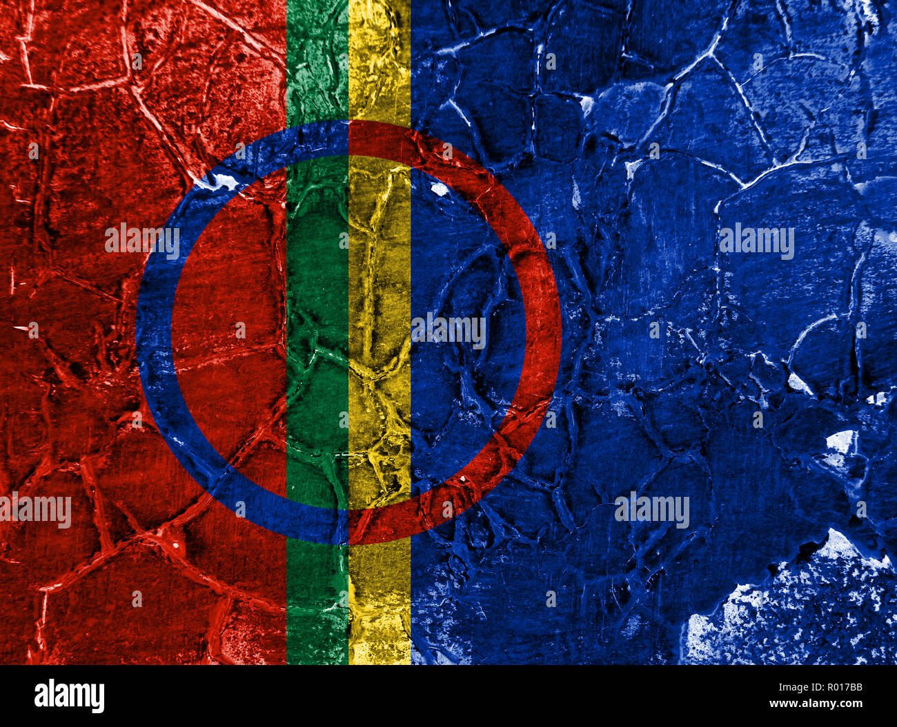 Sami grunge flag, Norway dependent territory flag Stock Photo - Alamy