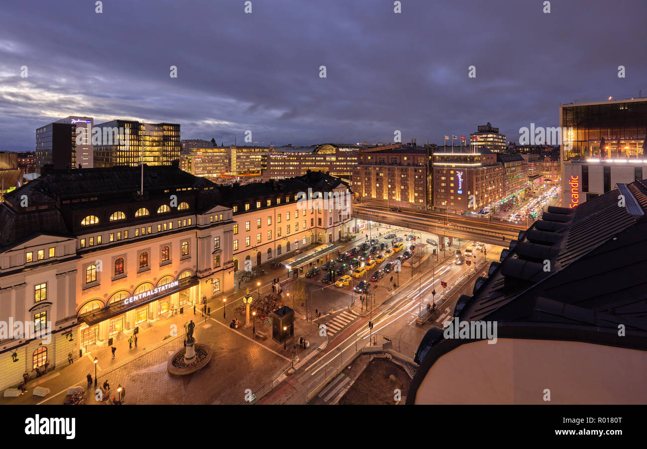 Clouody twilight view over central Stockholm, Sweden Stock Photo - Alamy