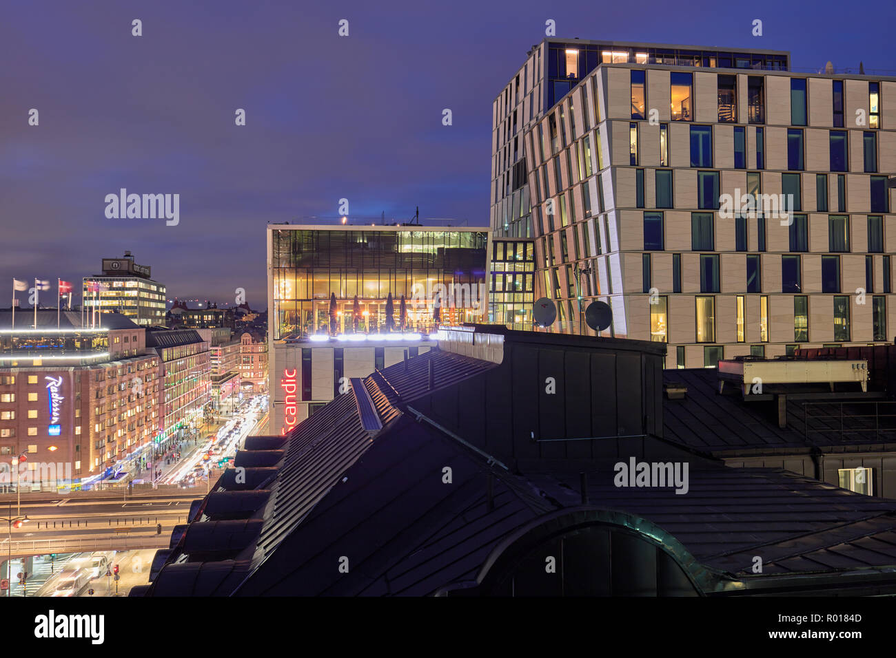 Clouody twilight view over central Stockholm, Sweden Stock Photo - Alamy