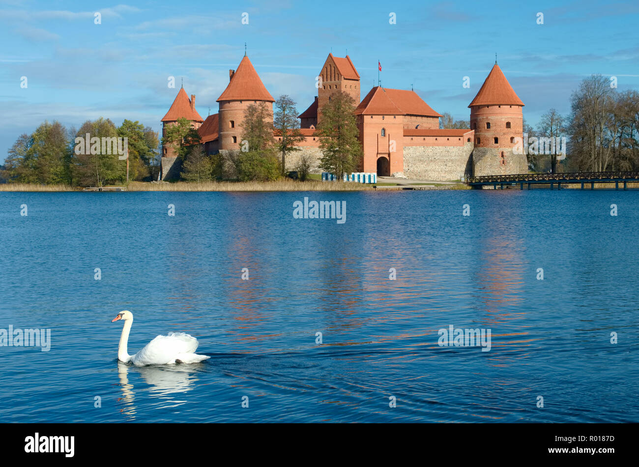 Medieval castle of Trakai, Vilnius, Lithuania, Eastern Europe, located ...