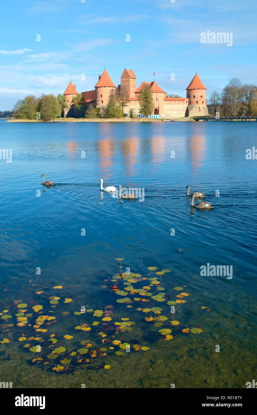 Medieval castle of Trakai, Vilnius, Lithuania, Eastern Europe, located ...