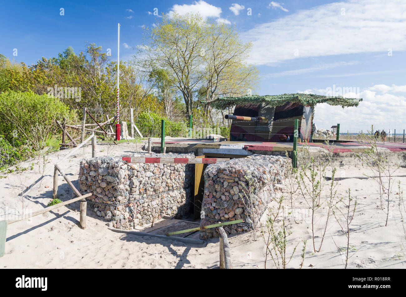 Ex-Polish Navy coastal defence 100 mm B-34 soviet gun in armoured ...