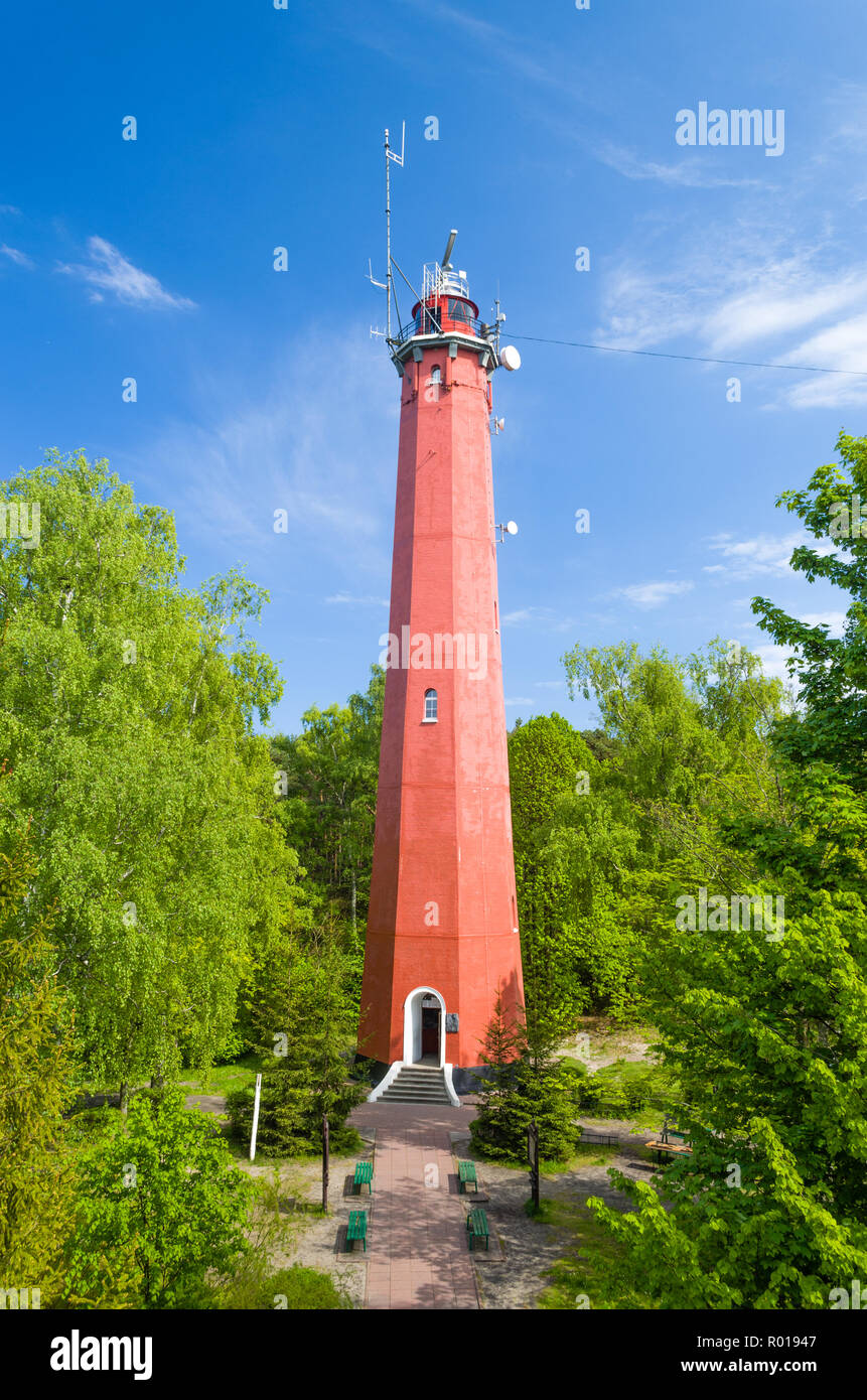 Lighthouse in Hel, Poland, in warm autumn light Stock Photo - Alamy