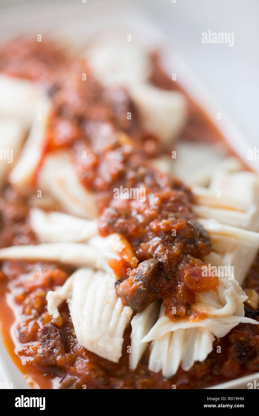 Home cooked ray wings from a ray caught in the English Channel that ...