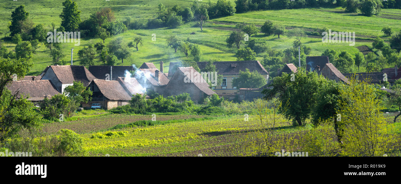 ROMANIA, VISCRI. The remote viliage, founded by Transylvanian Saxons ...