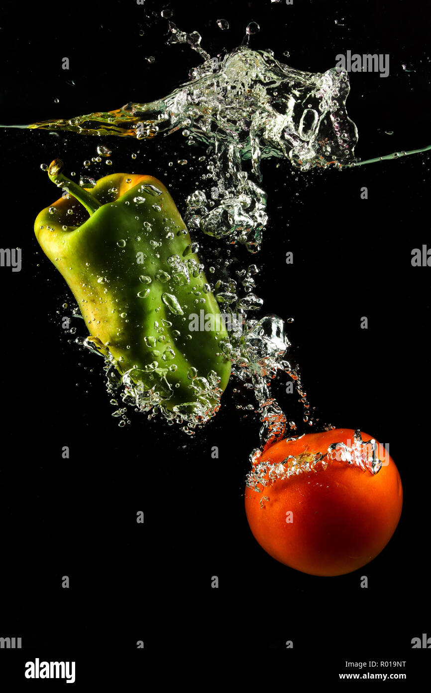 Water fruit vegetable splash hi-res stock photography and images - Alamy