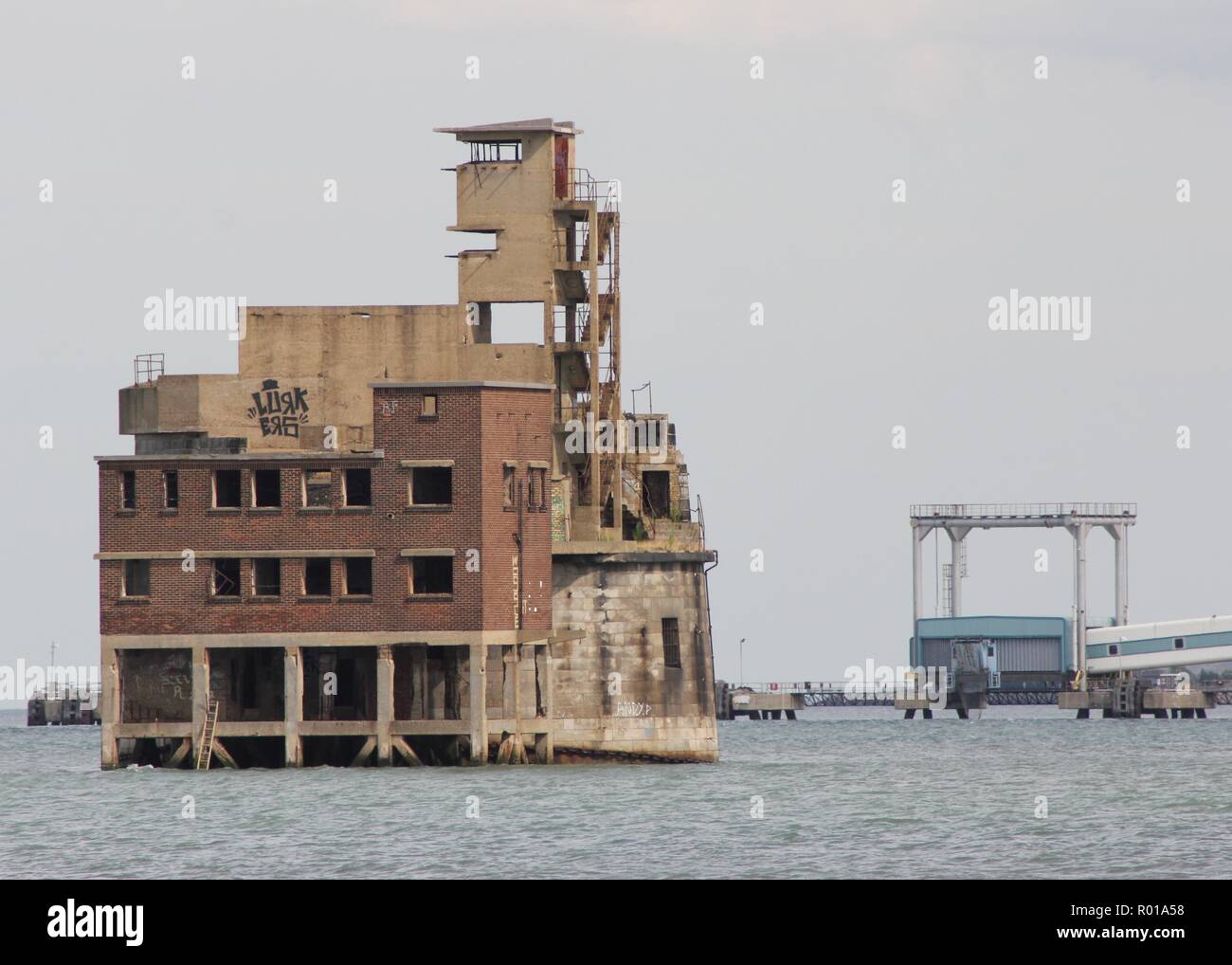 Grain Tower , Isle of Grain Coastal Walk , Kent Stock Photo - Alamy