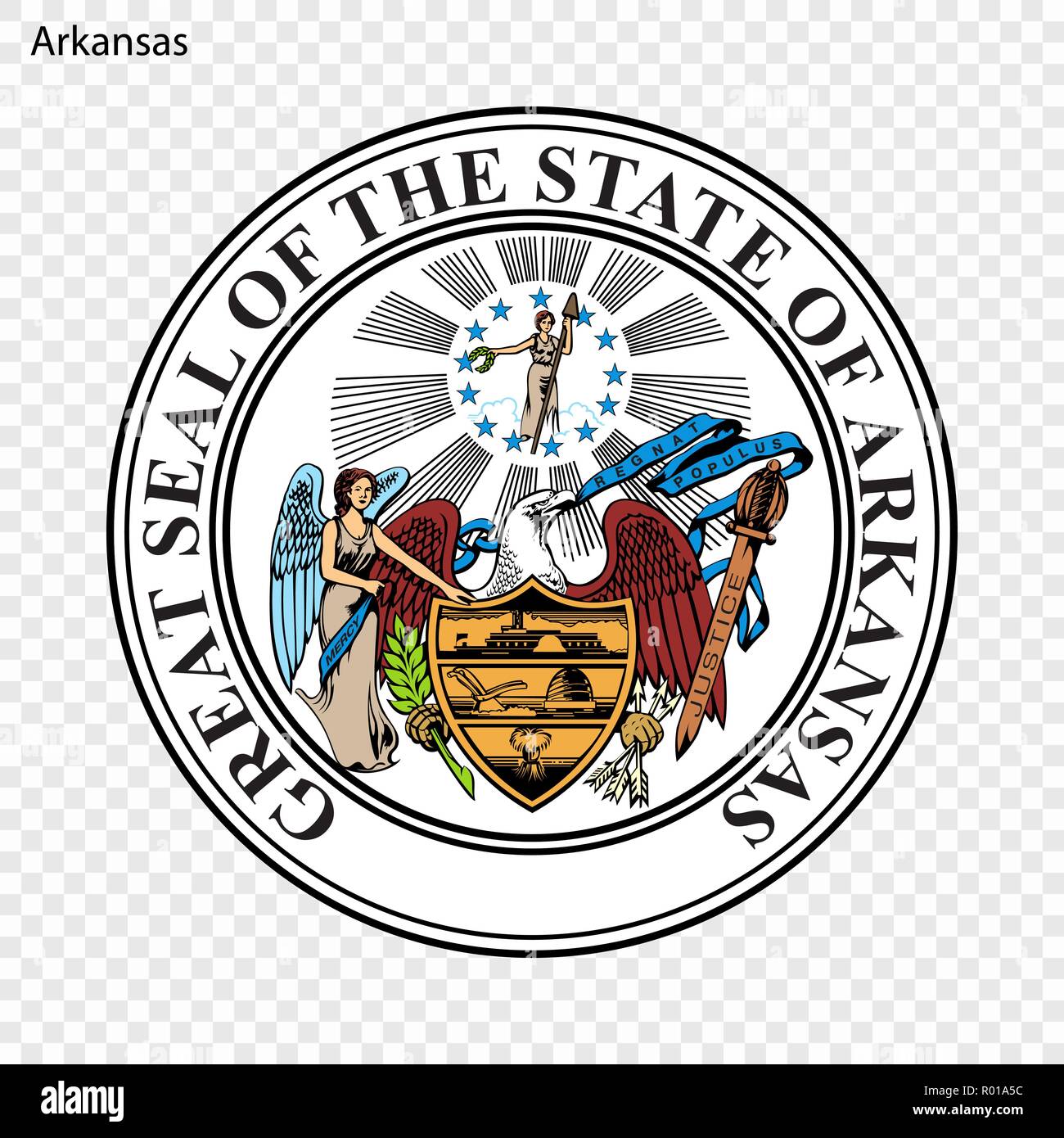 Emblem of Alaska, state of USA. Vector illustration Stock Vector Image ...