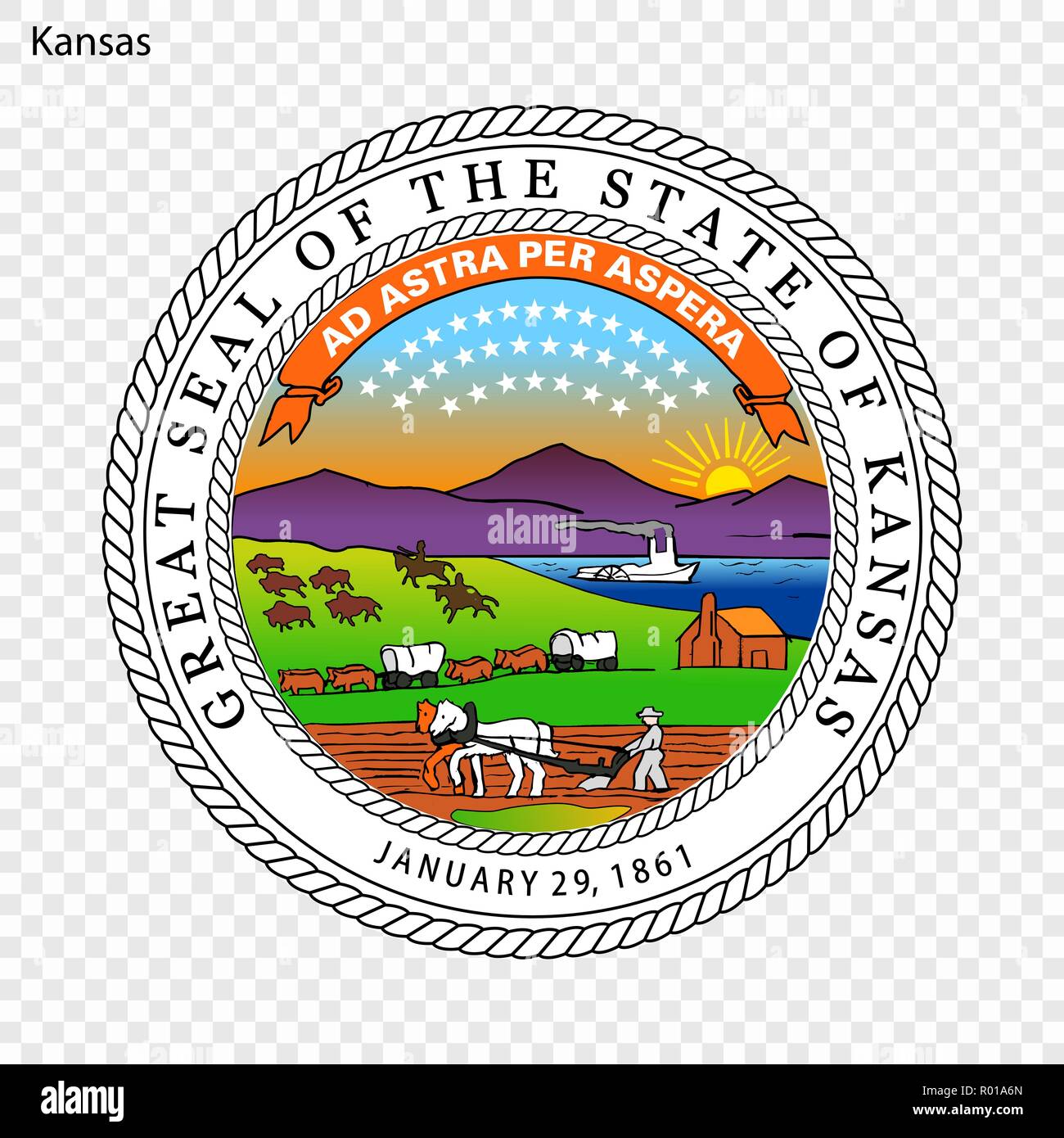 Emblem of Arizona, state of USA. Vector illustration Stock Vector Image ...