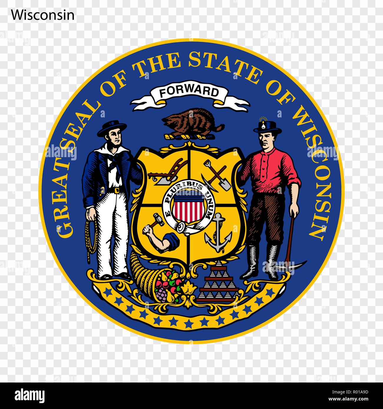 Emblem of Kansas, state of USA. Vector illustration Stock Vector Image ...