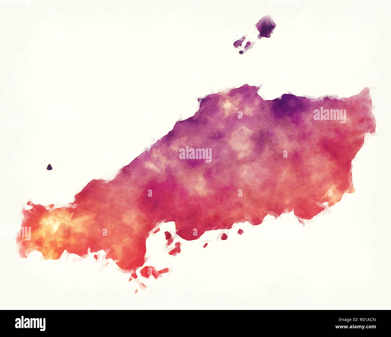 Chugoku region map of Japan in front of a white background Stock Photo ...