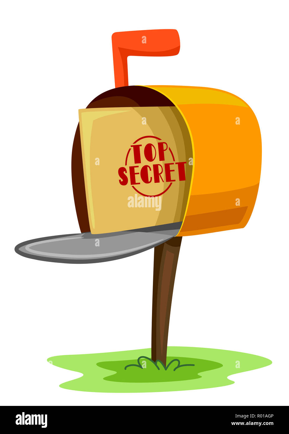 Illustration of an Envelope with Top Secret Label Inside the Mail Box ...