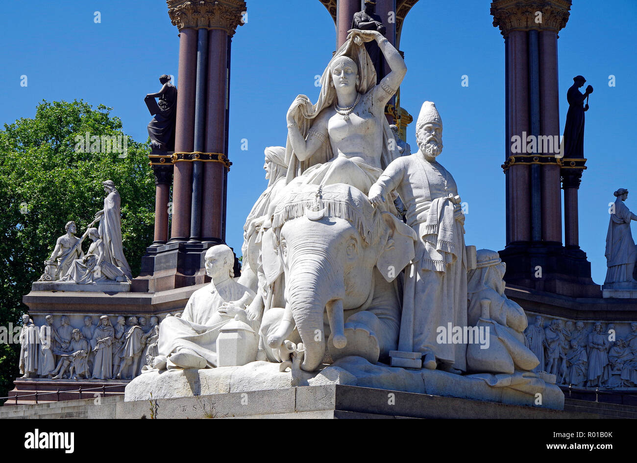 Sculpture representing Asia, by John Henry Foley, part of the plinth of ...
