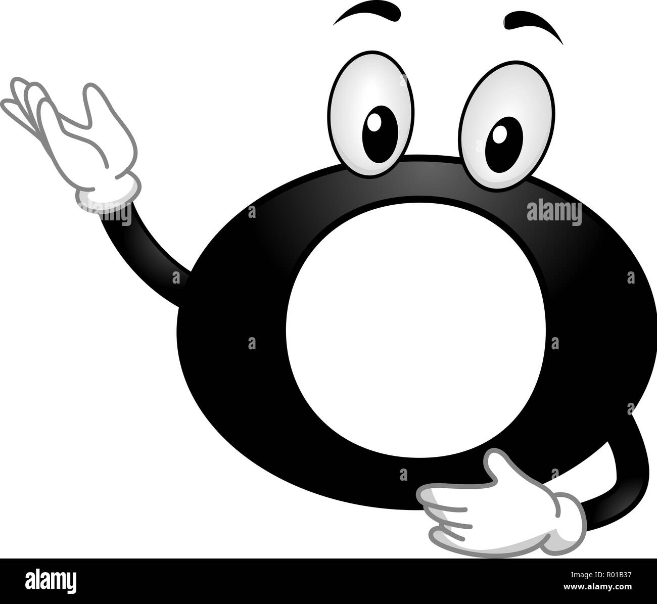 Illustration of a Black Whole Note Mascot Presenting Something Stock ...