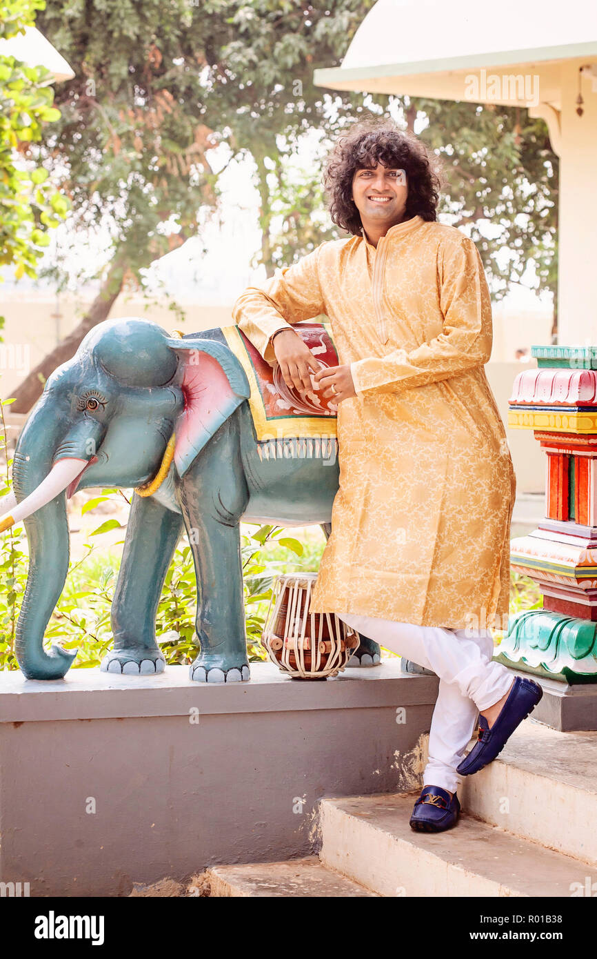 Tiruvannamalai, Tamil Nadu, India, January 28, 2018: Musician Praveen ...