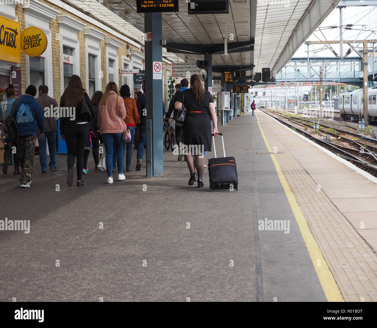 CAMBRIDGE, UK - CIRCA OCTOBER 2018: Train at Cambridge railway station ...