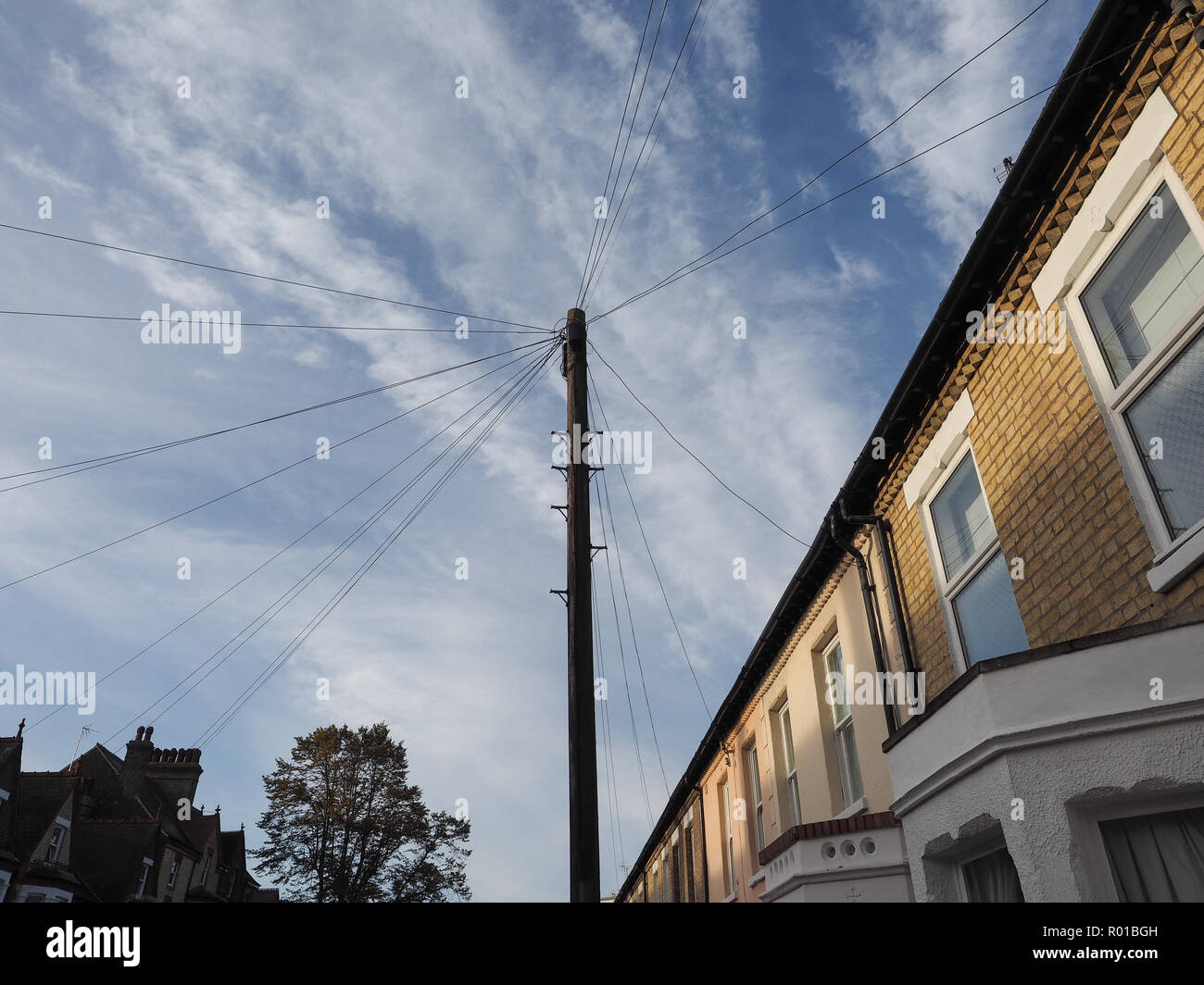 telecommunications pole for telephone cables and fibre optics cables ...