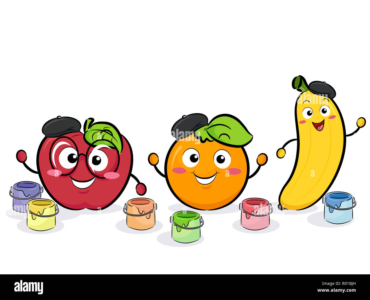 Banana fruit cartoon illustration Cut Out Stock Images & Pictures - Alamy