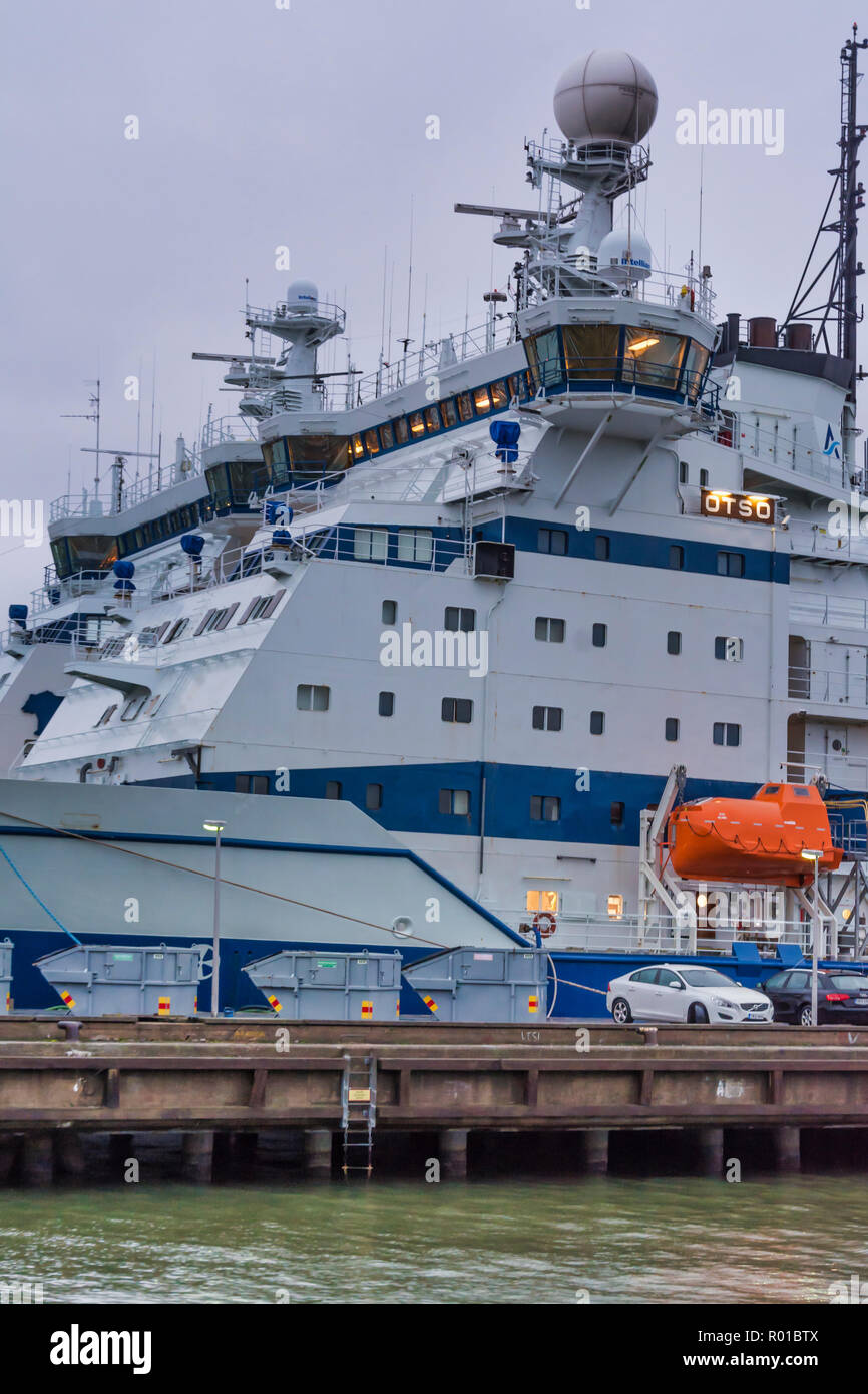 Icebreaker Otso at Katajanokka dock in Helsinki Finland Stock Photo - Alamy