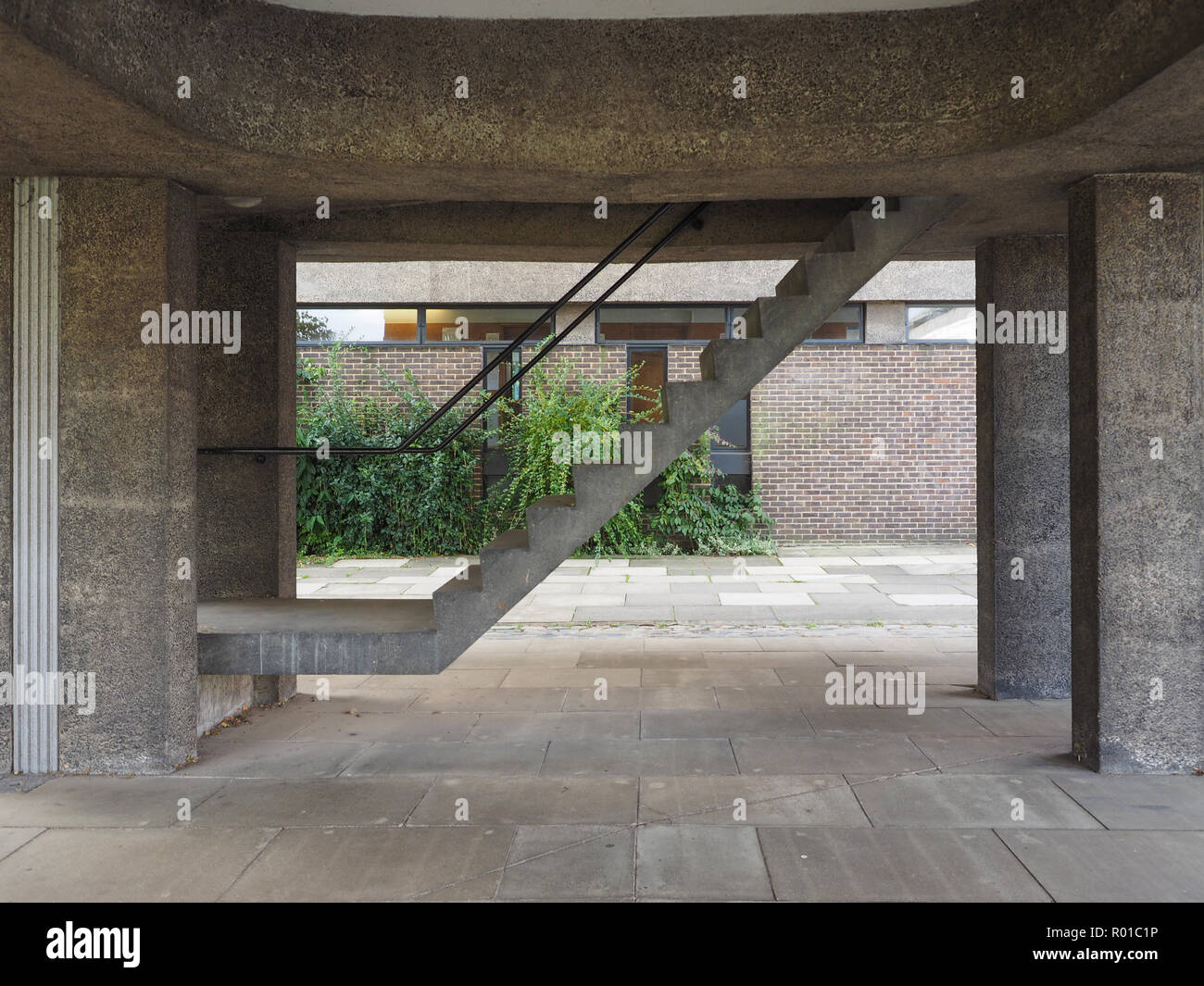 CAMBRIDGE, UK - CIRCA OCTOBER 2018: Modern concrete stairs of Raised ...