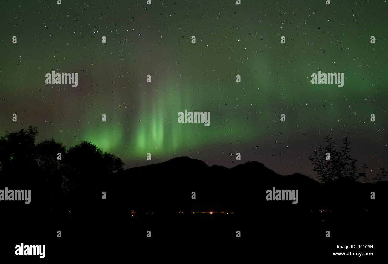 Auroral display on Hinnøya in the Vesteralen Islands, Norway Stock ...