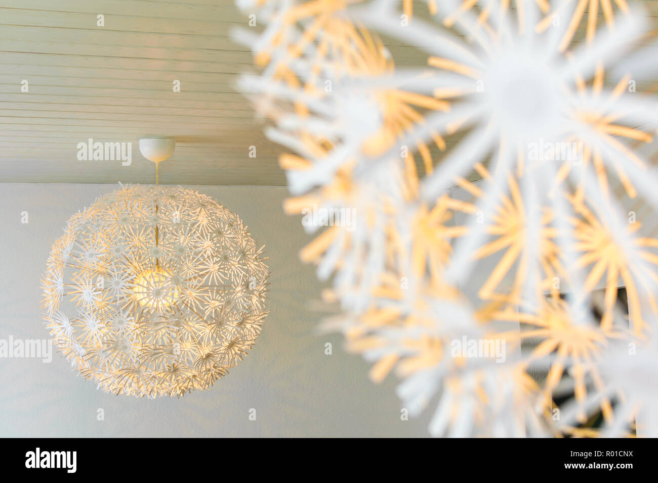 Decorative lamp shade hanging on the ceiling Stock Photo - Alamy