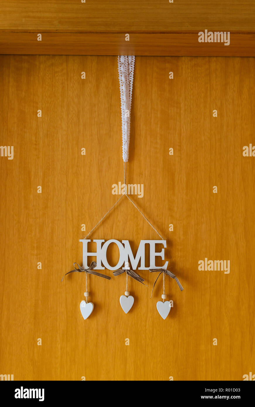 Decorative home word on an entrance door Stock Photo - Alamy