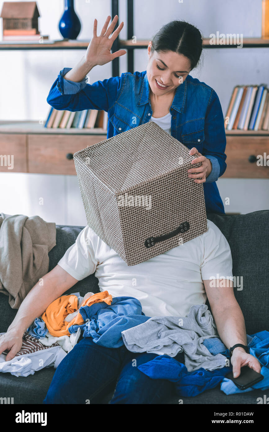 Woman tidy house angry hi-res stock photography and images - Alamy