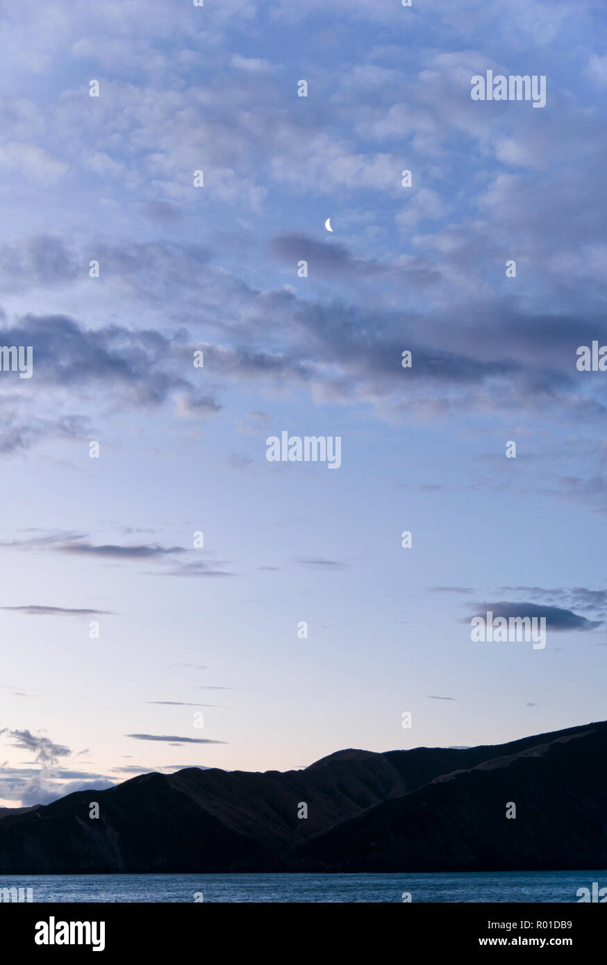 Sunset views of Arapawa Island, where the waters of the Marlborough ...