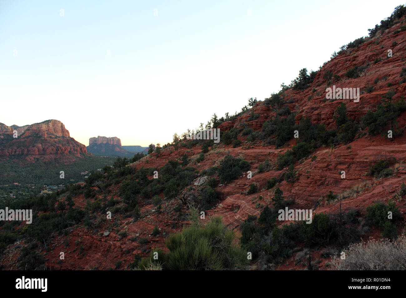 A view of red rock mountains at the mini mesa vortex on the Airport ...