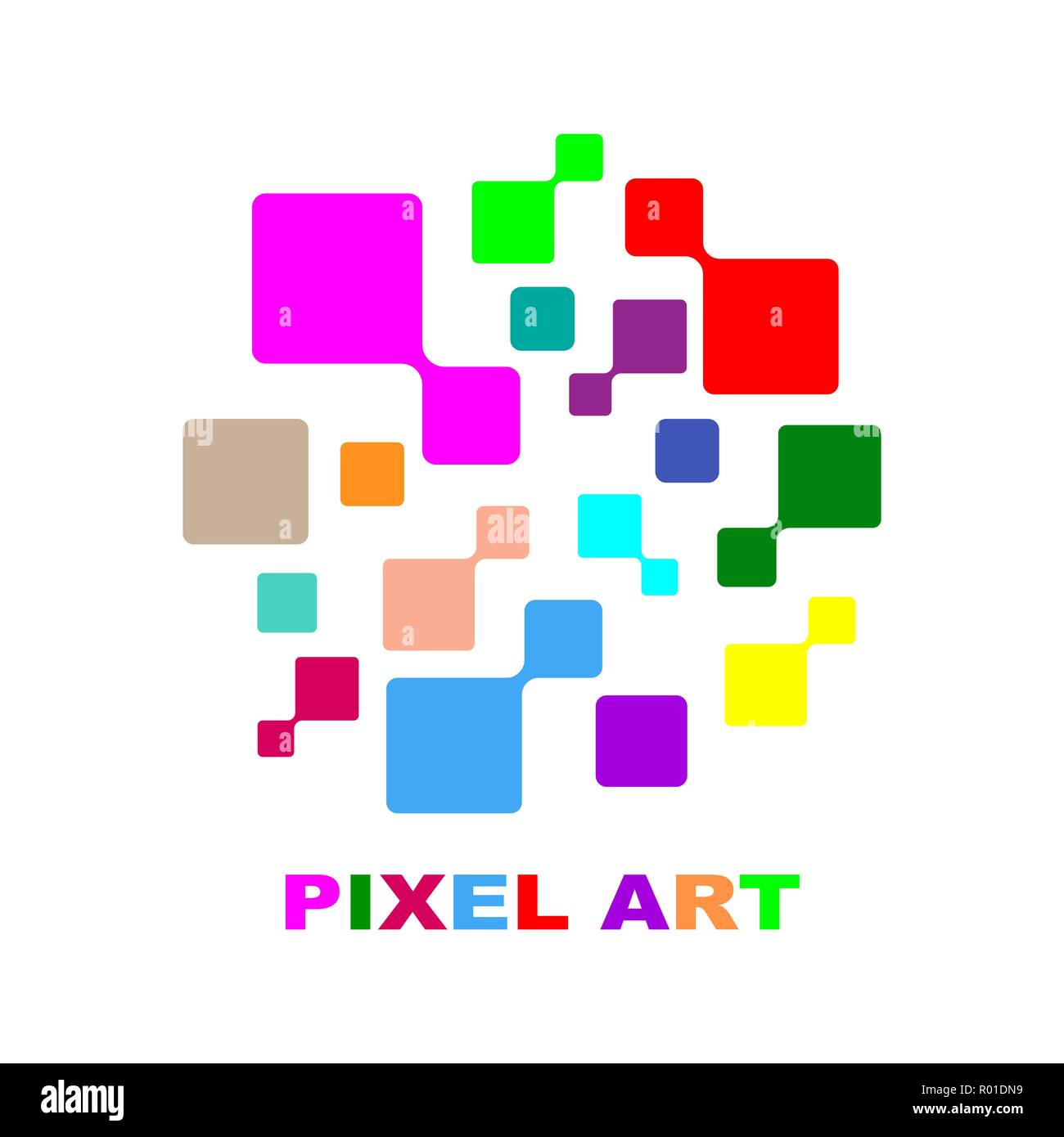 Pixel logo, Technology logo, Creative Design. EPS 10 Stock Vector Image ...