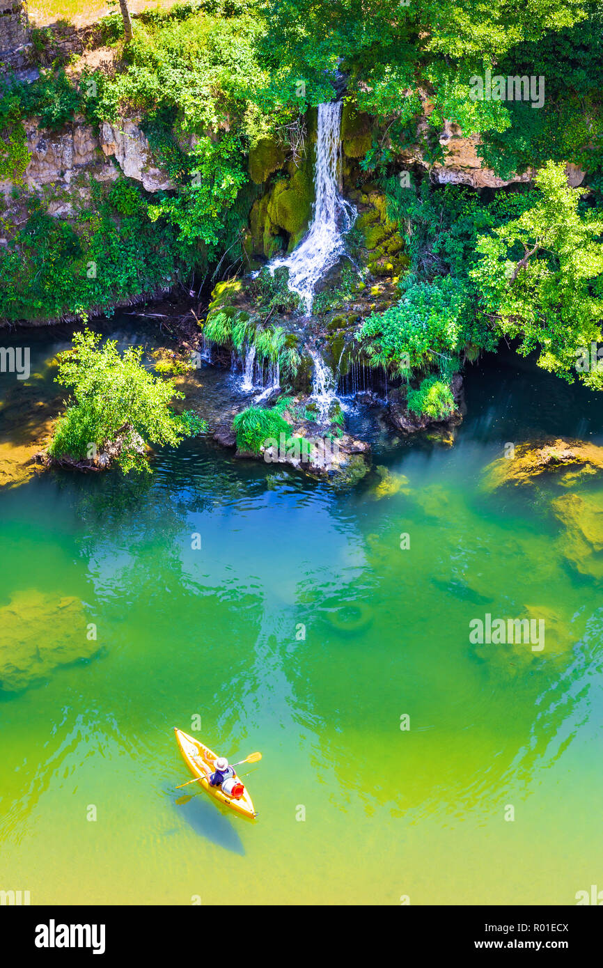 The valley of the Tarn river and the canyon, Occitanie, France Stock ...
