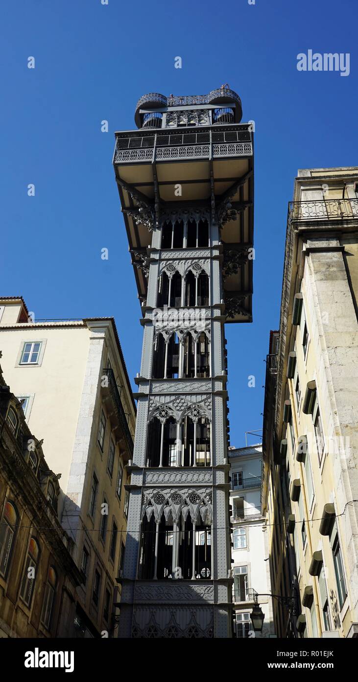 famous old saint justa elevator from lisbon Stock Photo - Alamy