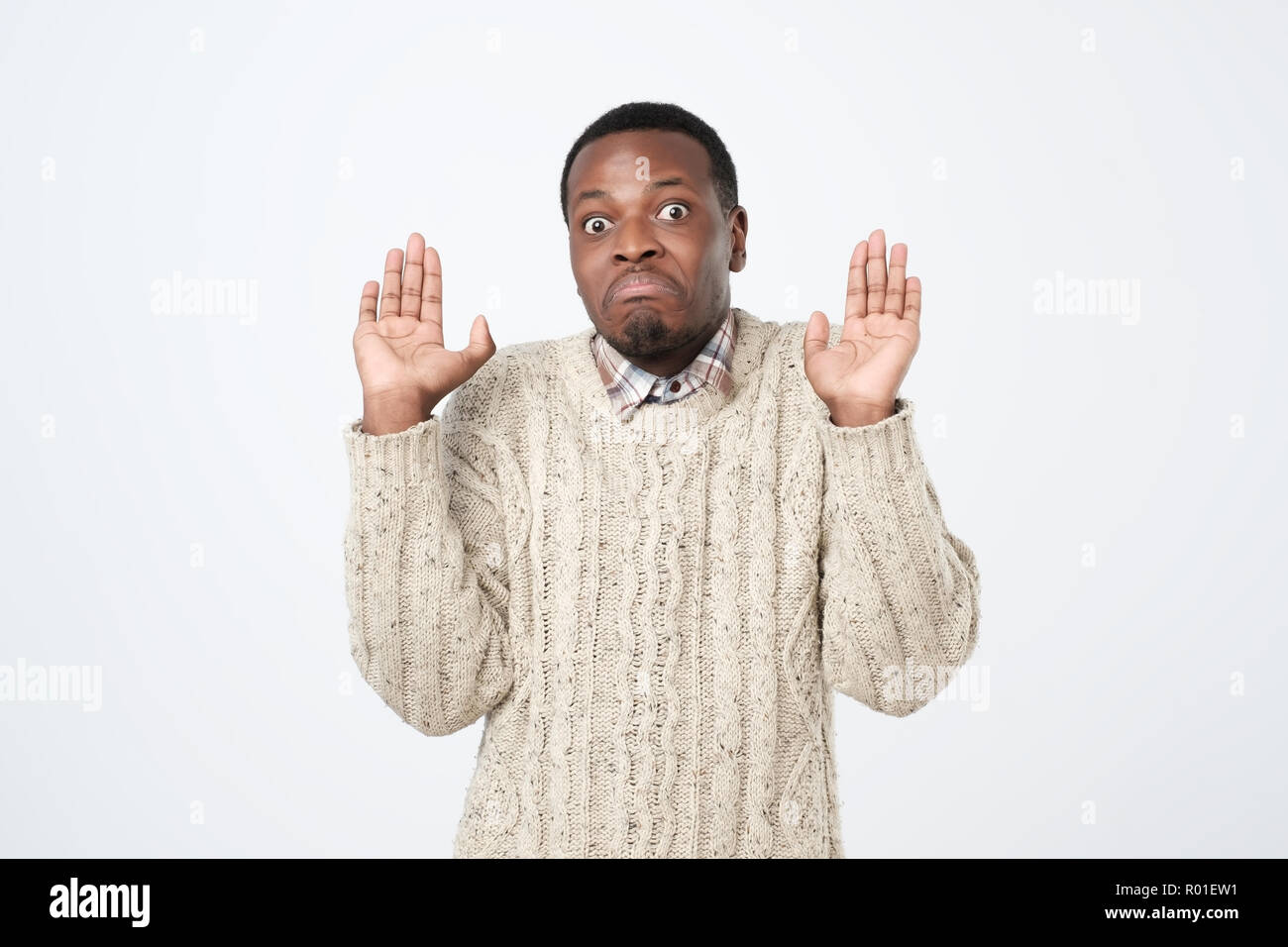 Concept shrug shoulders man hi-res stock photography and images - Alamy