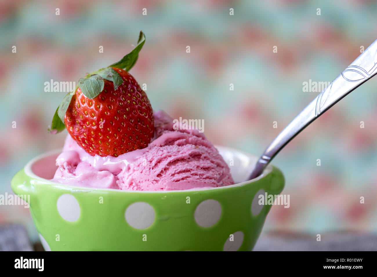 Local product: Strawberry Blue Bell Ice Cream still life Stock Photo ...