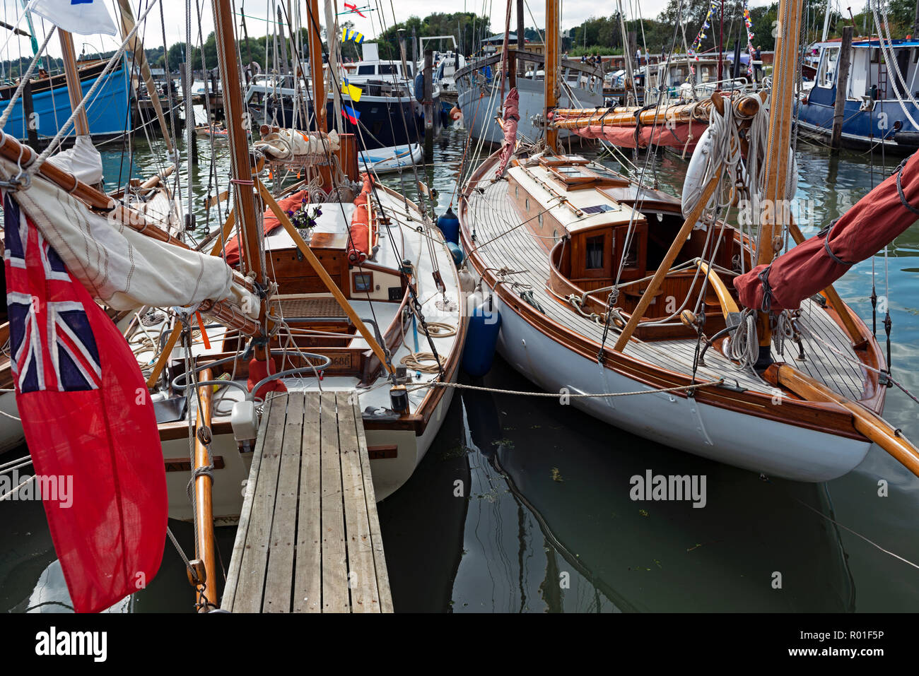 Classic wooden sailing boats, Maritime Woodbridge event, Suffolk, UK ...