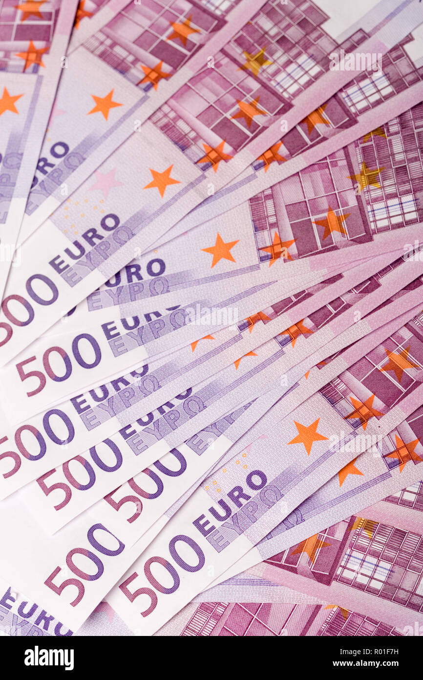 500 euro banknotes background Stock Photo - Alamy