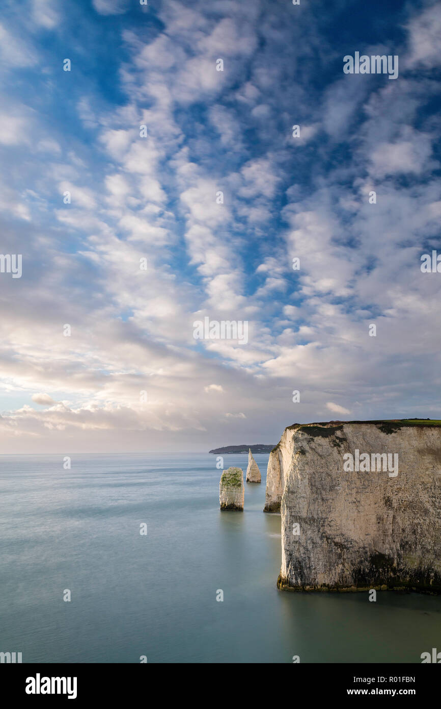The Pinnacles from Ballard Down, Isle of Purbeck, Dorset, England Stock ...