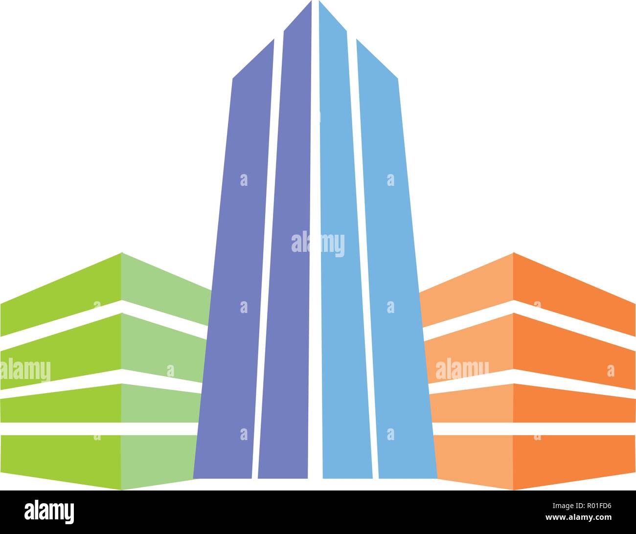 Illustration of building logo design on white background Stock Vector ...